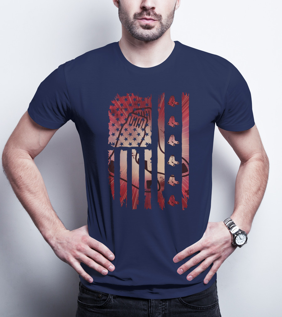 Boston Red Sox Patriotic Stars And Stripes T-Shirt