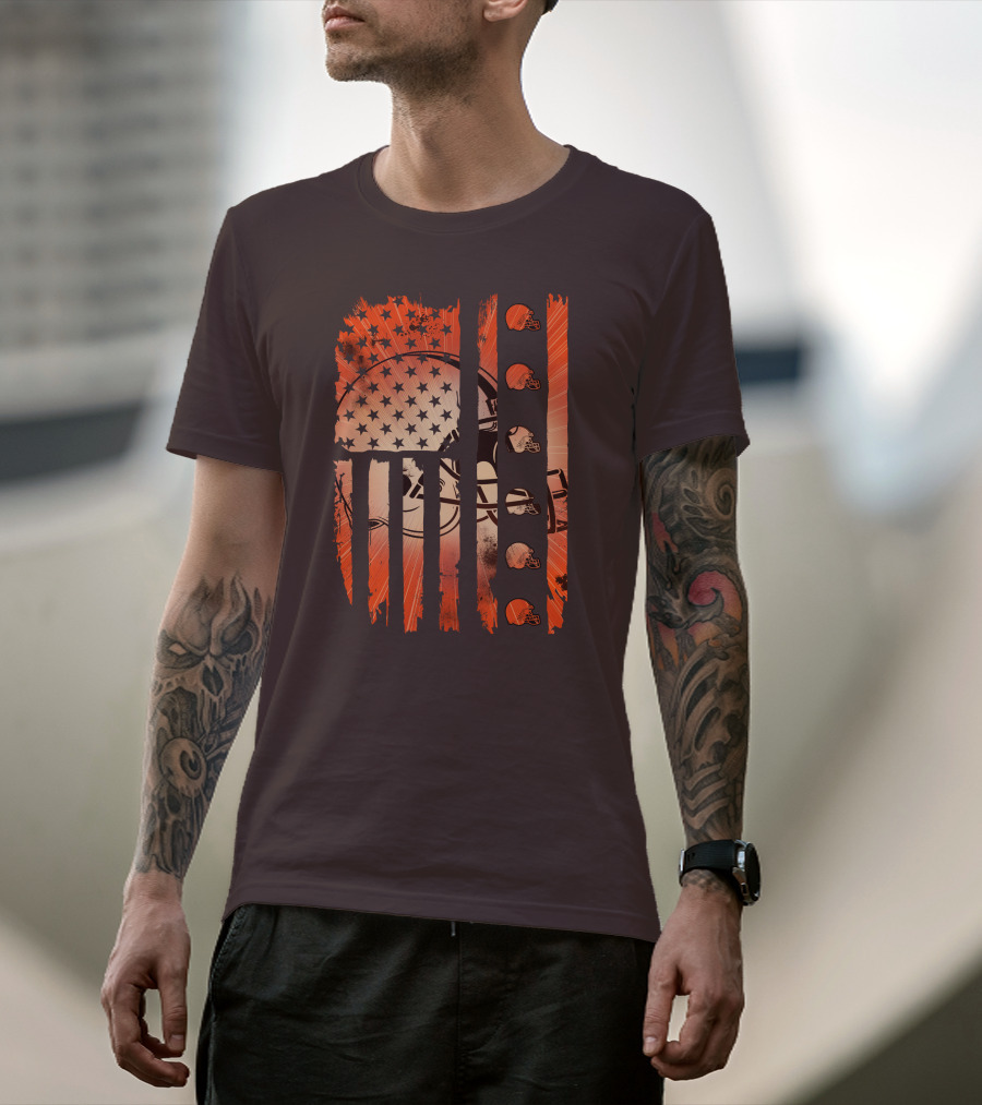 Cleveland Browns Helmet American Flag Edition T-Shirt