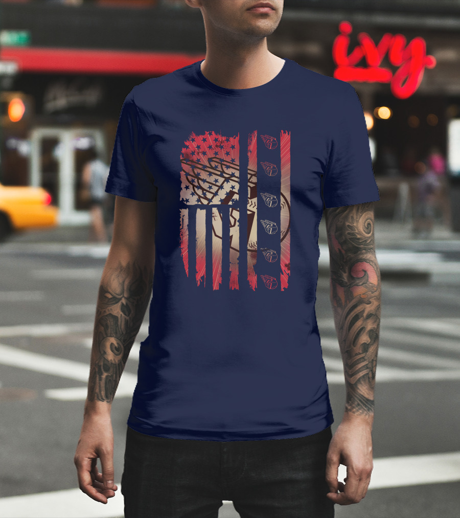 Cleveland Guardians American Flag Stripes Stars Baseball T-Shirt