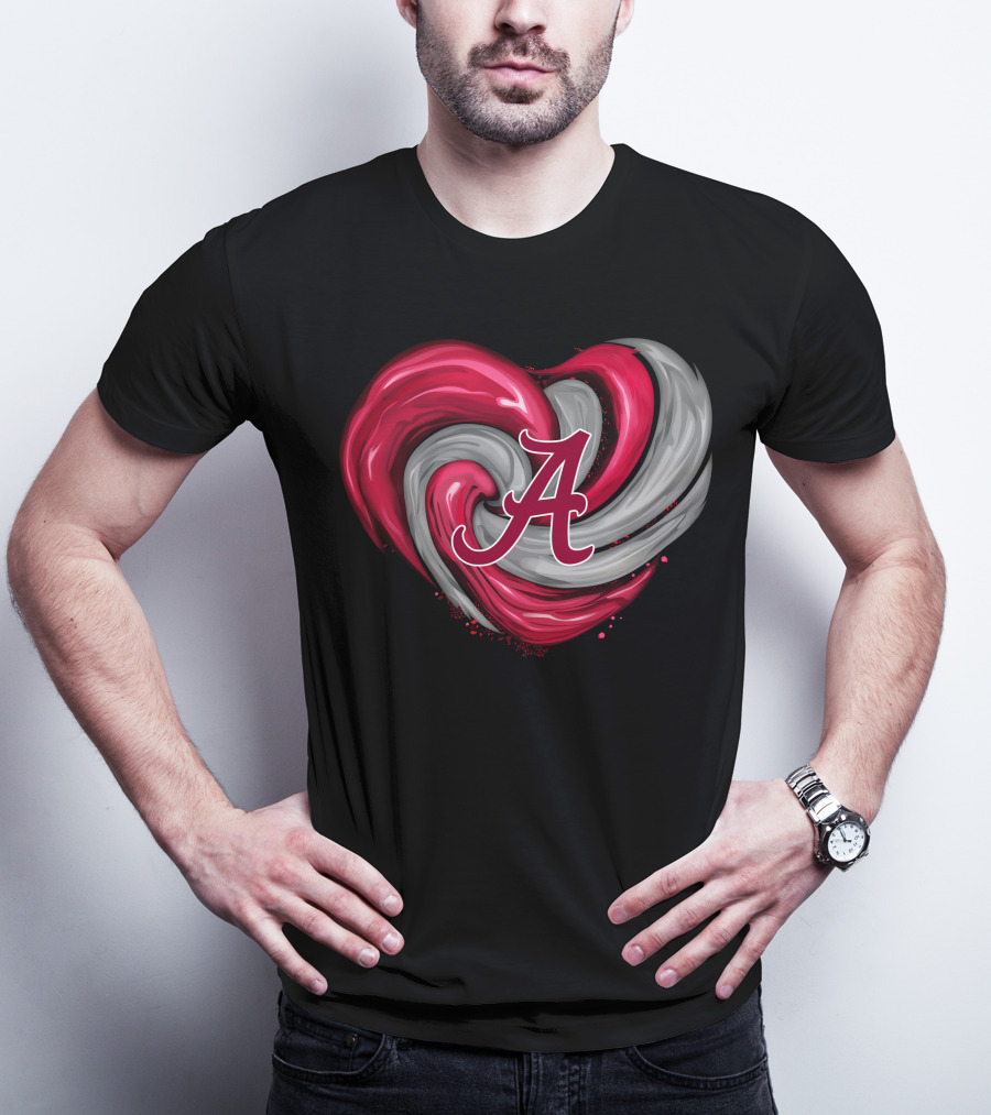 Alabama Crimson Tide Heart Swirl A T-Shirt