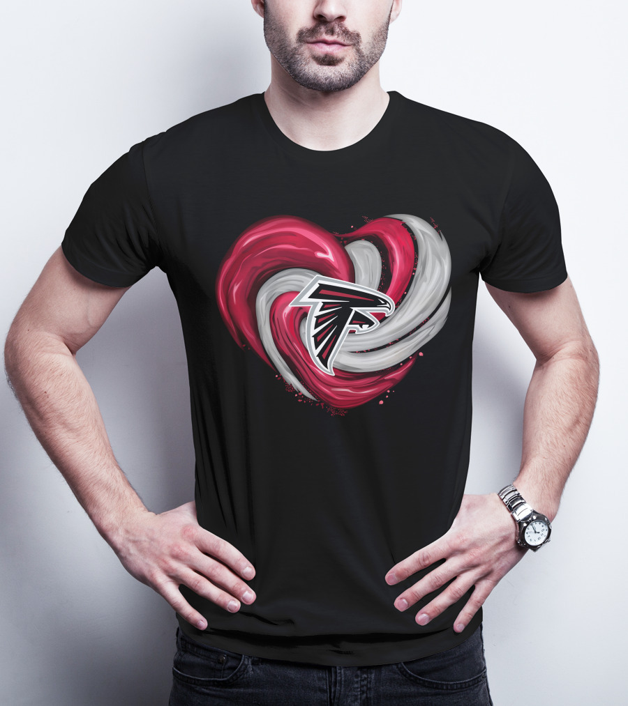 Atlanta Falcons Heart Swirl Emblem T-Shirt