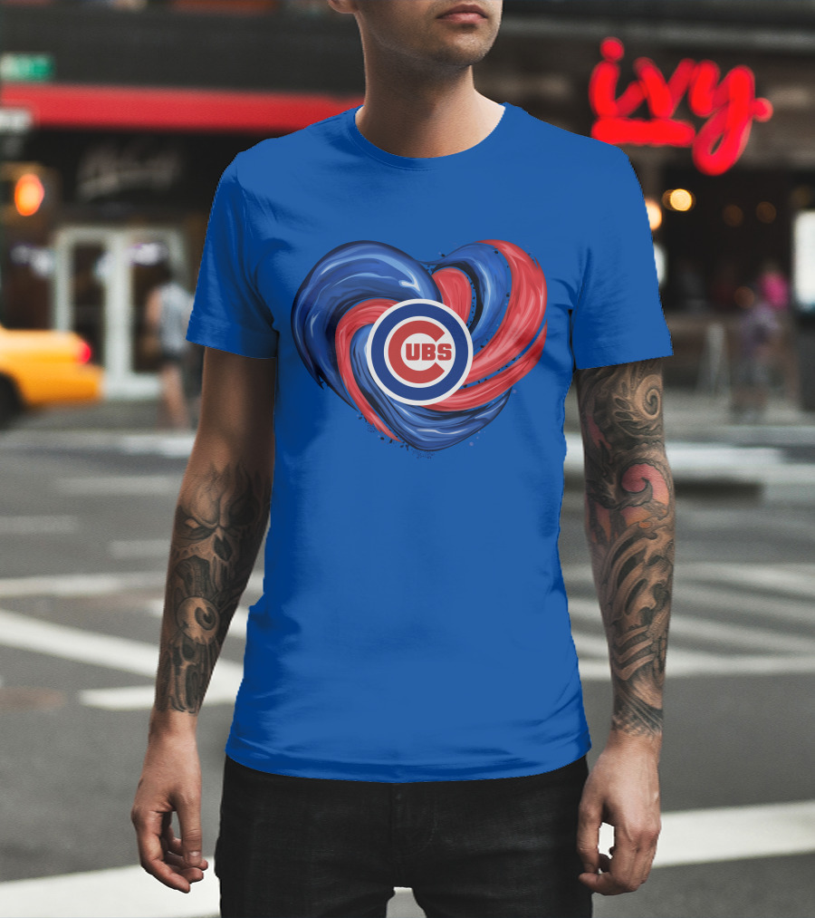Cubs Heart Swirl Chicago Tornado T-Shirt