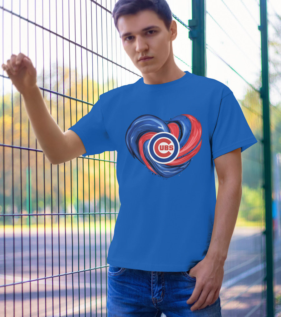 Cubs Heart Swirl Chicago Tornado T-Shirt