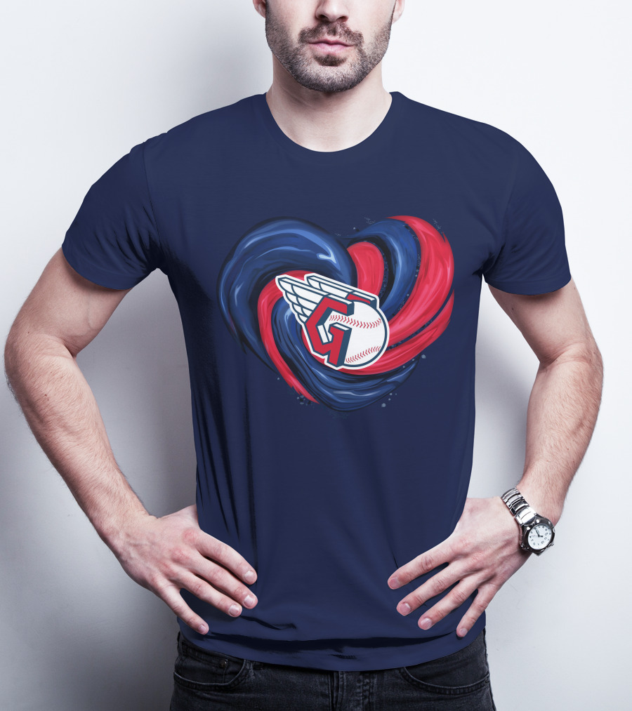Cleveland Guardians Heart Tornado Baseball T-Shirt