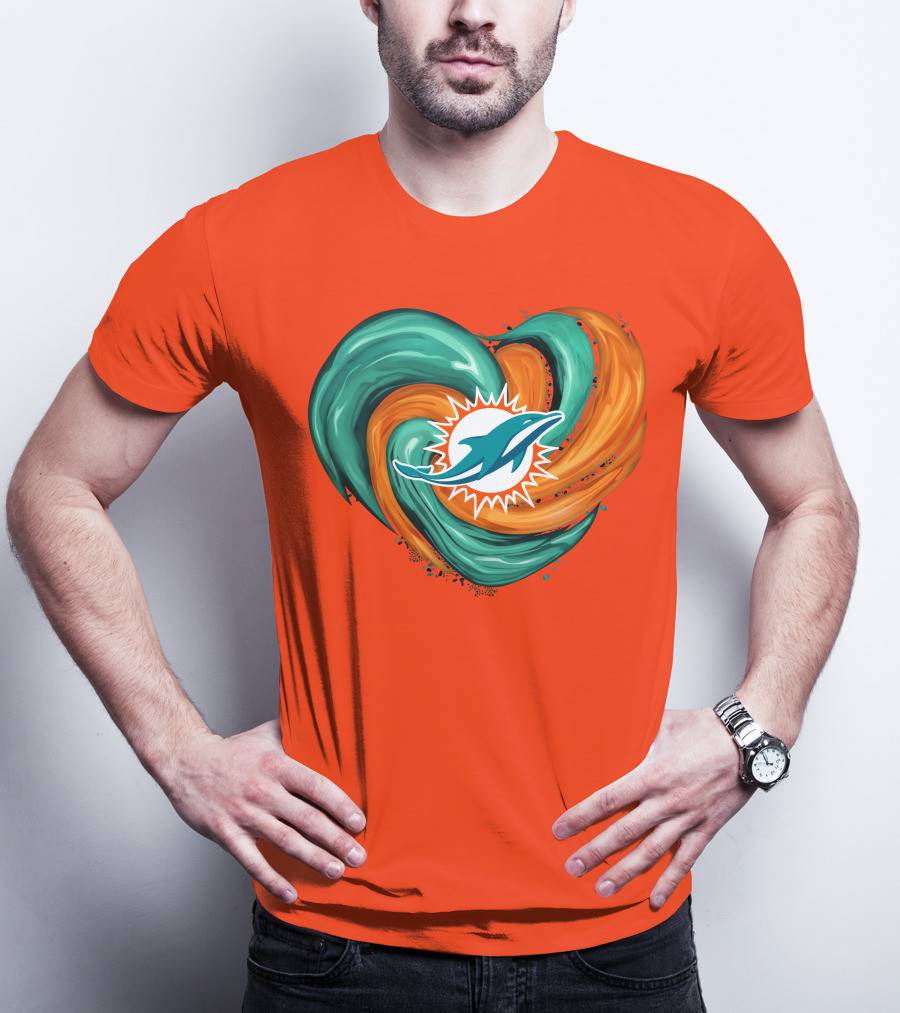 Miami Dolphins Heart Tornado Fan T-Shirt