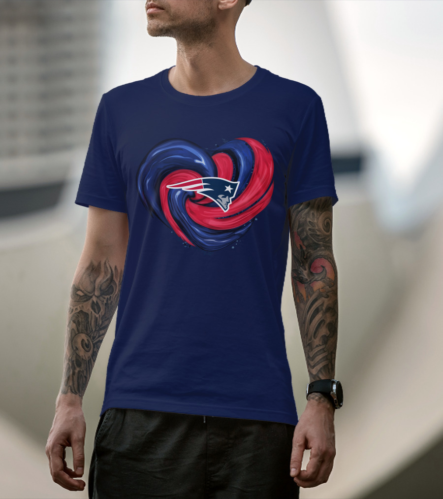 New England Patriots Heart Swirl T-Shirt