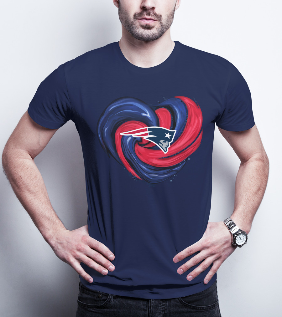 New England Patriots Heart Swirl T-Shirt
