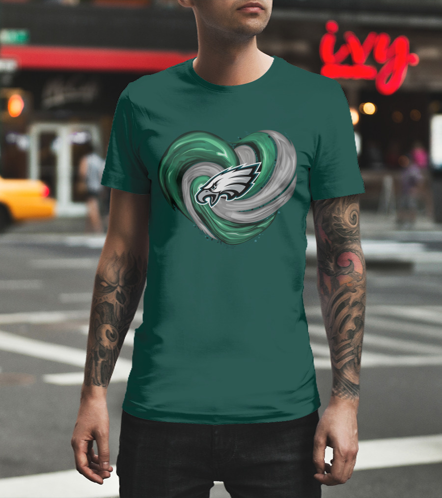 Philadelphia Eagles Heart Swirl T-Shirt