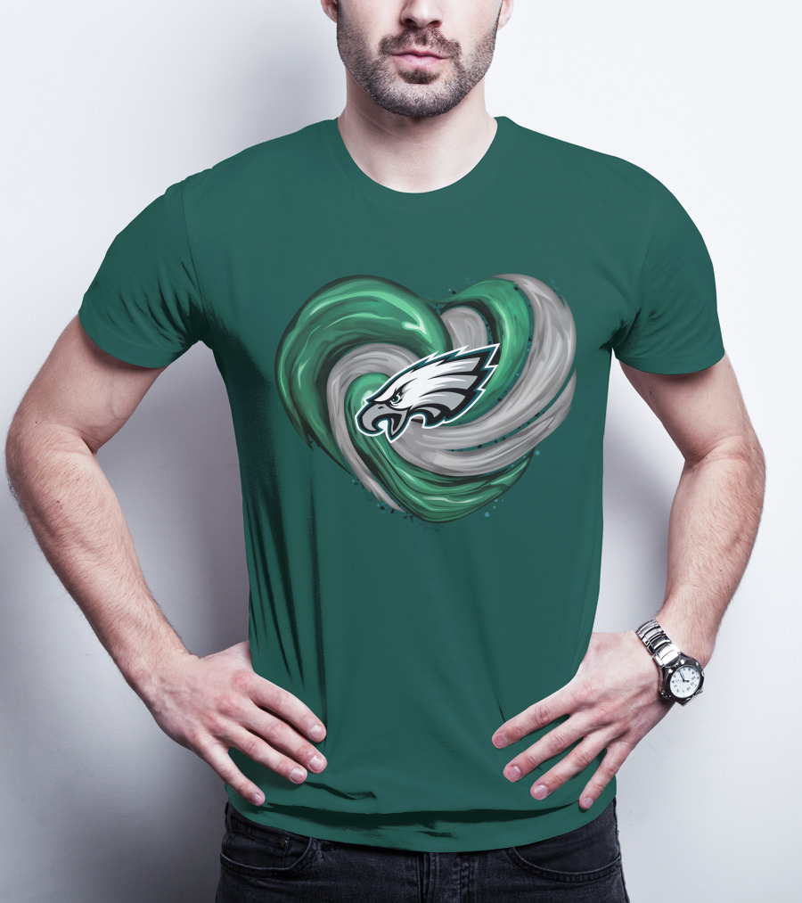 Philadelphia Eagles Heart Swirl T-Shirt