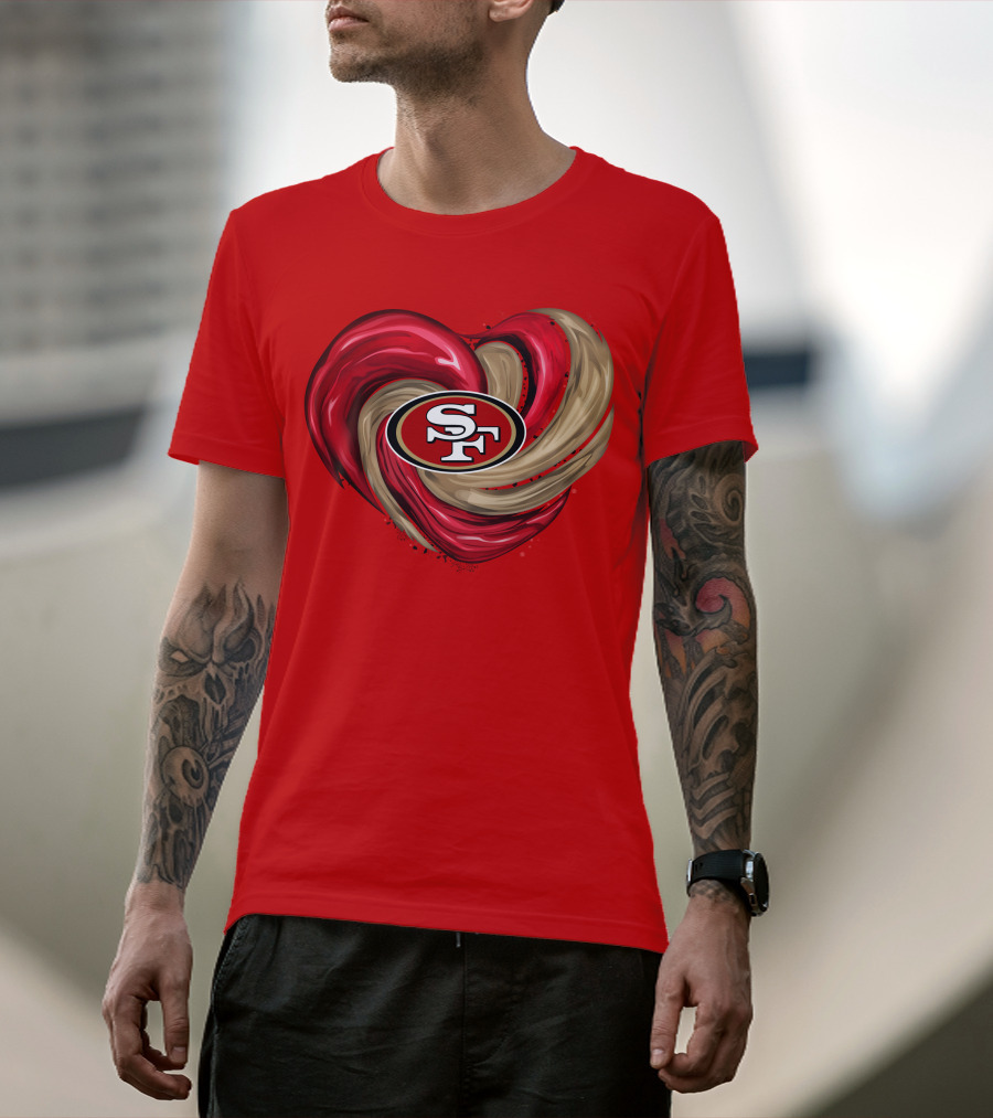 San Francisco 49ers Heart SF Logo Tornado T-Shirt