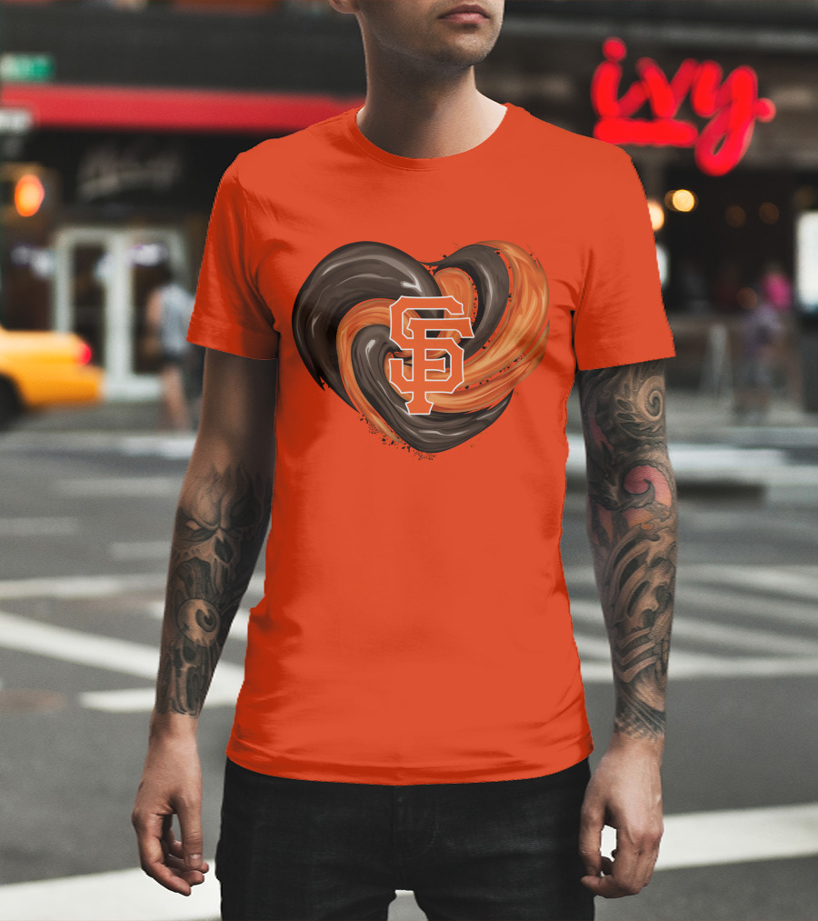 San Francisco Giants Heart Logo Swirl T-Shirt