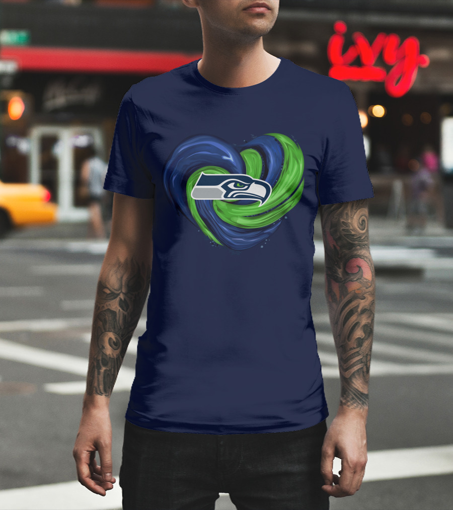 Seattle Seahawks Heart Logo Tornado T-Shirt
