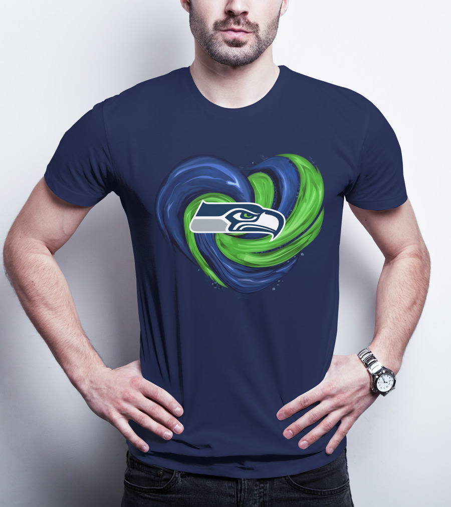 Seattle Seahawks Heart Logo Tornado T-Shirt