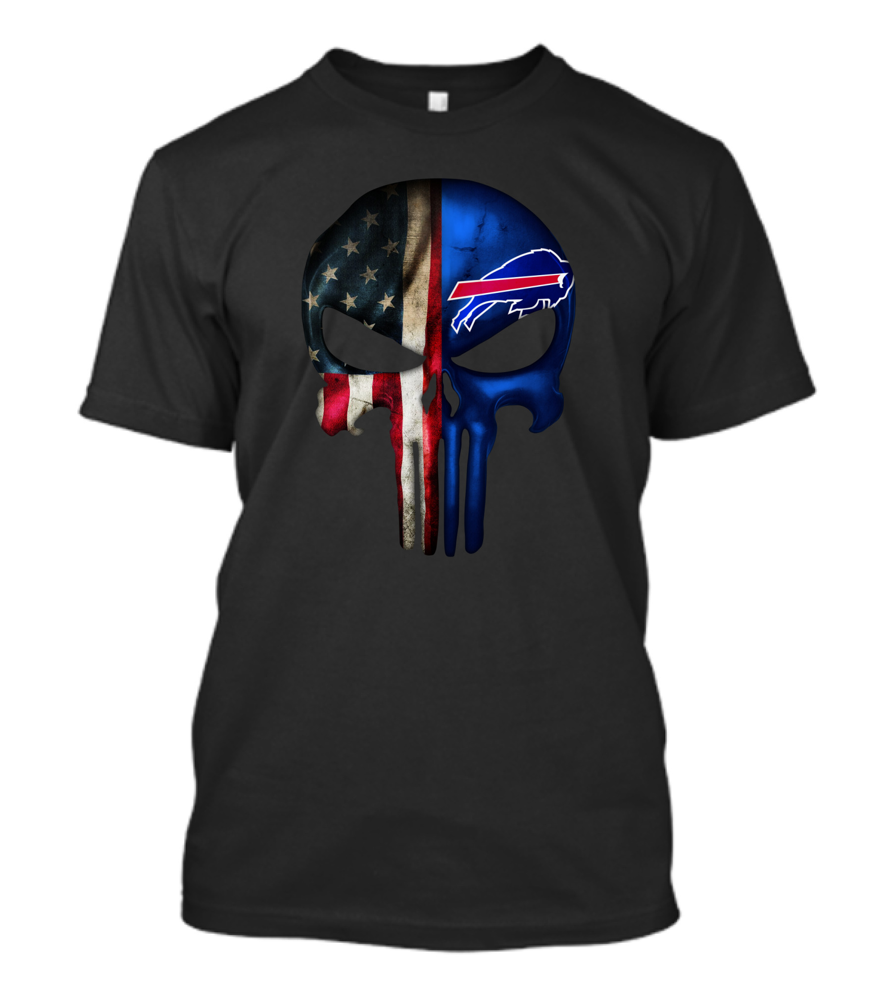 Buffalo Bills American Flag Punisher Skull T-Shirt