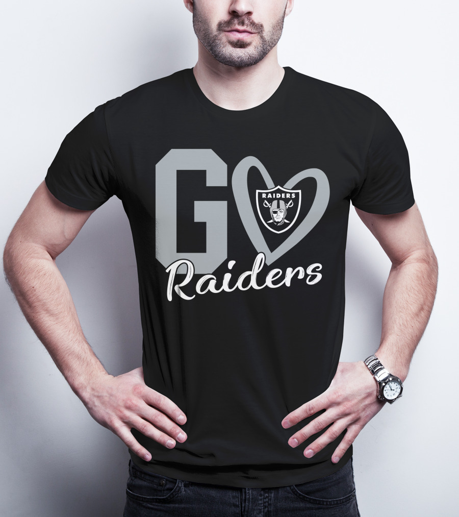 Go Raiders Heart Logo Las Vegas Raiders T-Shirt