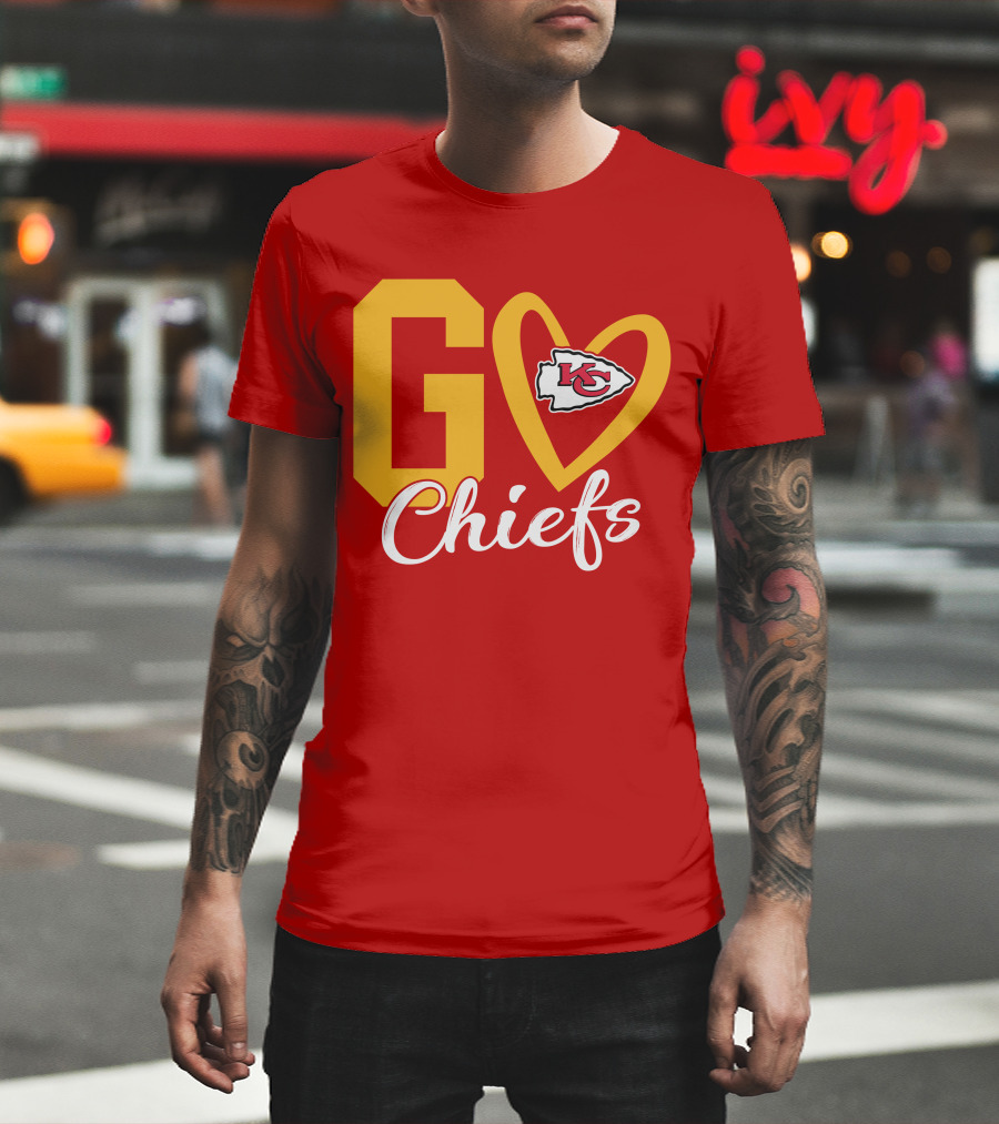 Go Chiefs KC Heart T-Shirt