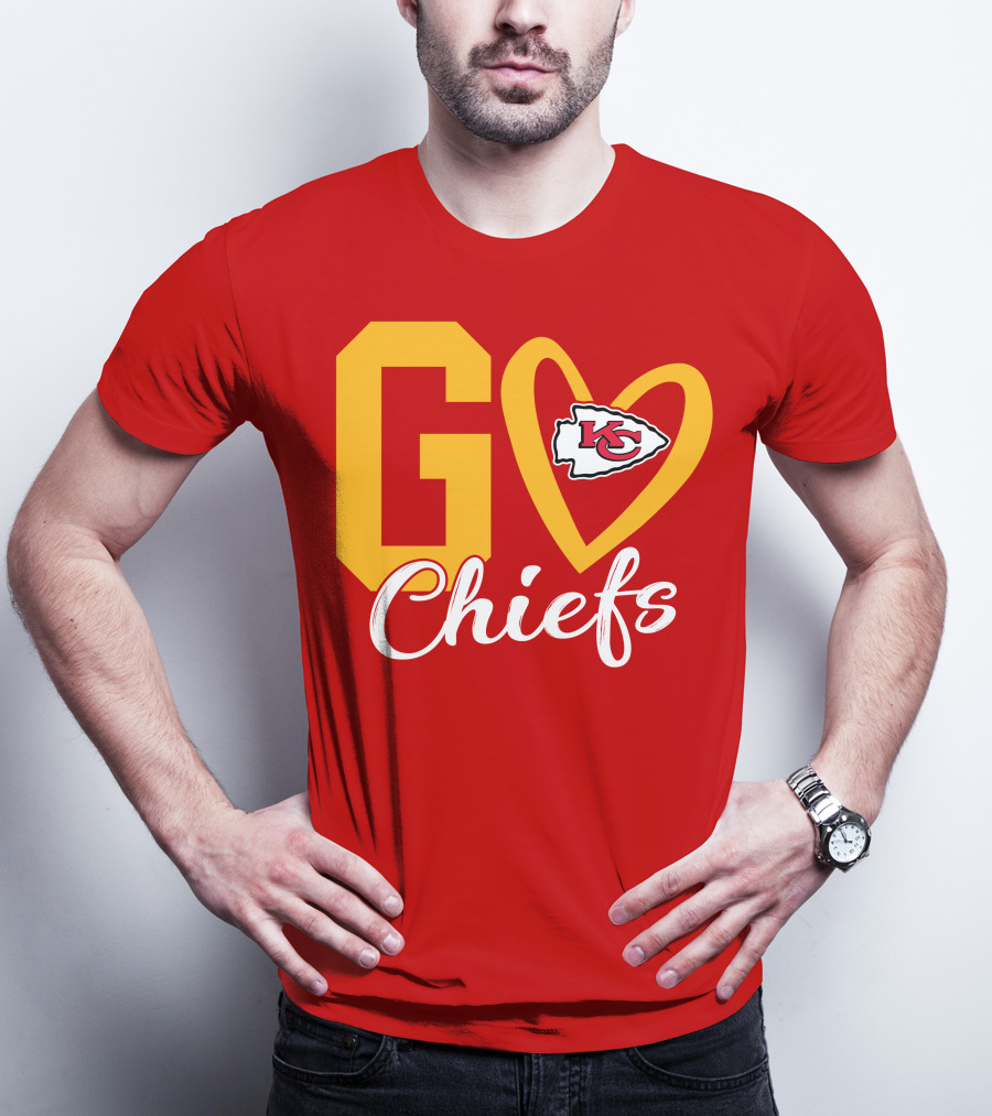 Go Chiefs KC Heart T-Shirt