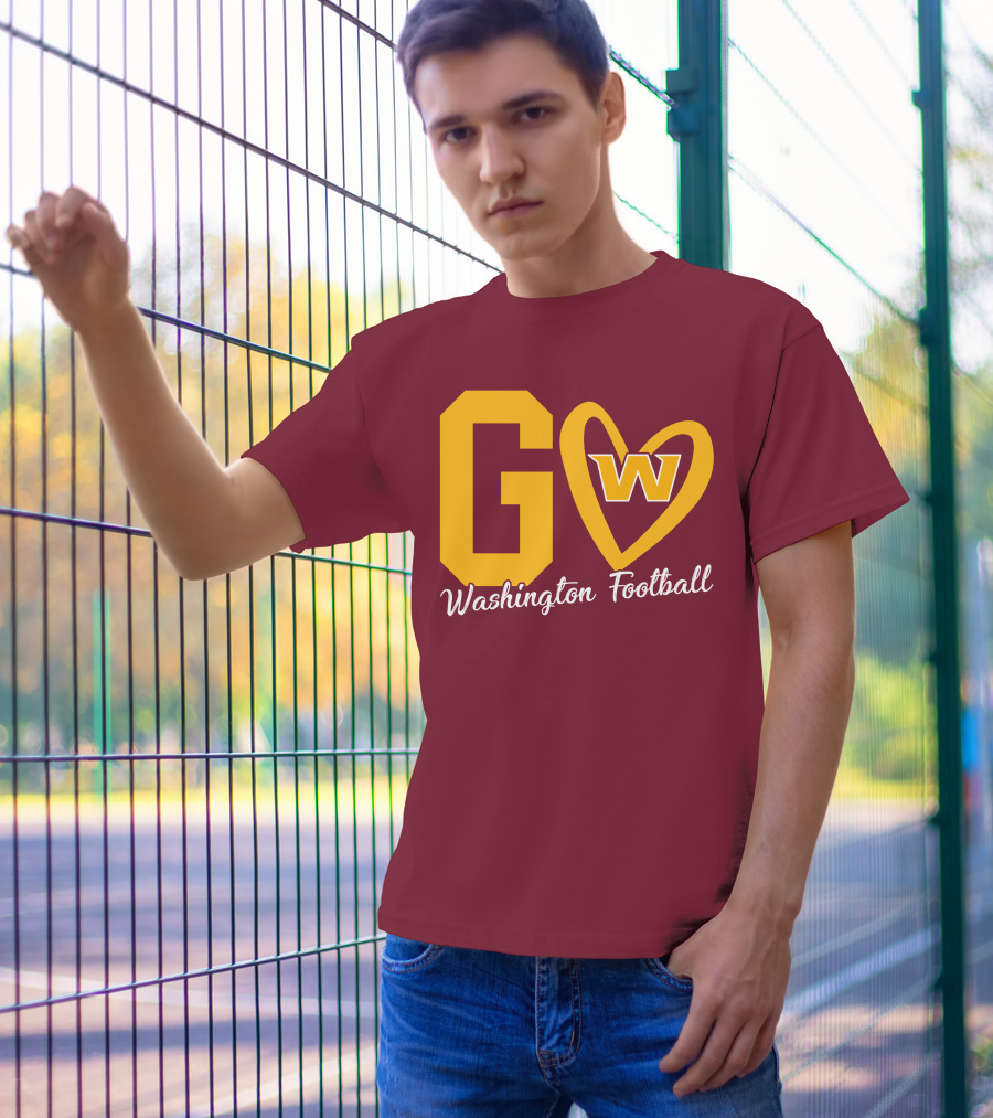 Go W Washington Football Team Heart T-Shirt