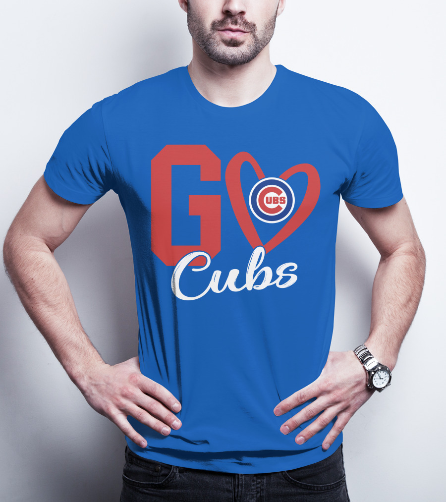 Go Cubs Love Heart With Chicago Cubs T-Shirt