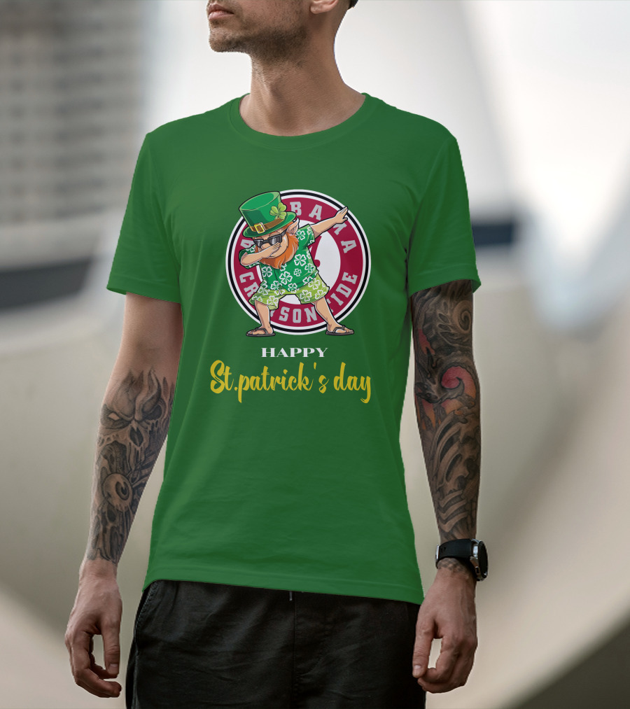 Alabama Crimson Tide St Patrick's Day Happy Dabbing Leprechaun T-Shirt