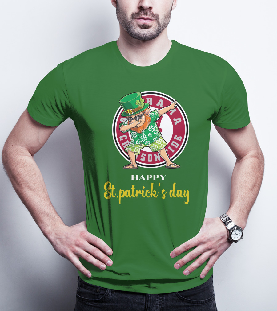 Alabama Crimson Tide St Patrick's Day Happy Dabbing Leprechaun T-Shirt