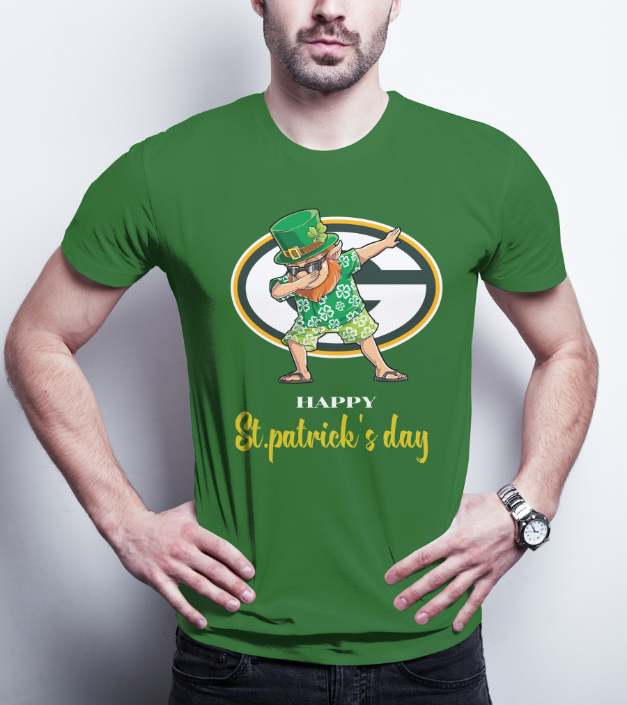 Green Bay Packers Happy St. Patrick's Day Dabbing Leprechaun T-Shirt