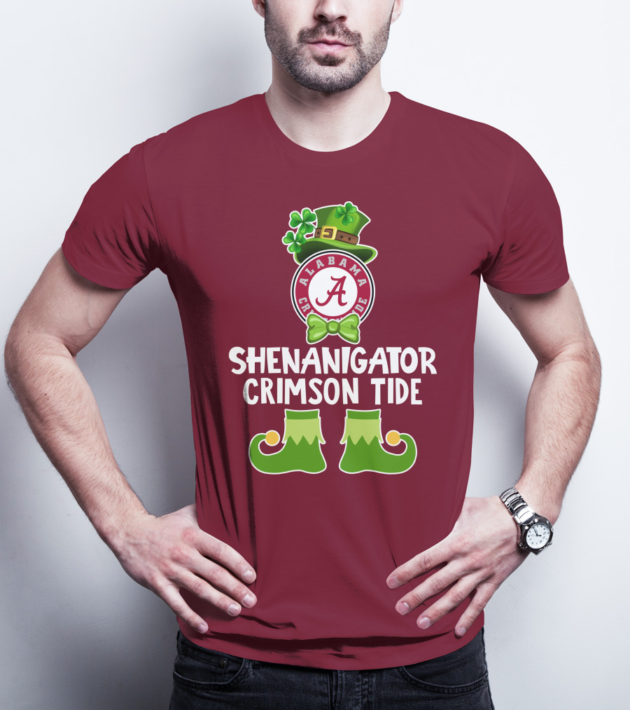 Shenanigator Alabama Crimson Tide St. Patrick's Day Funny Leprechaun T-Shirt