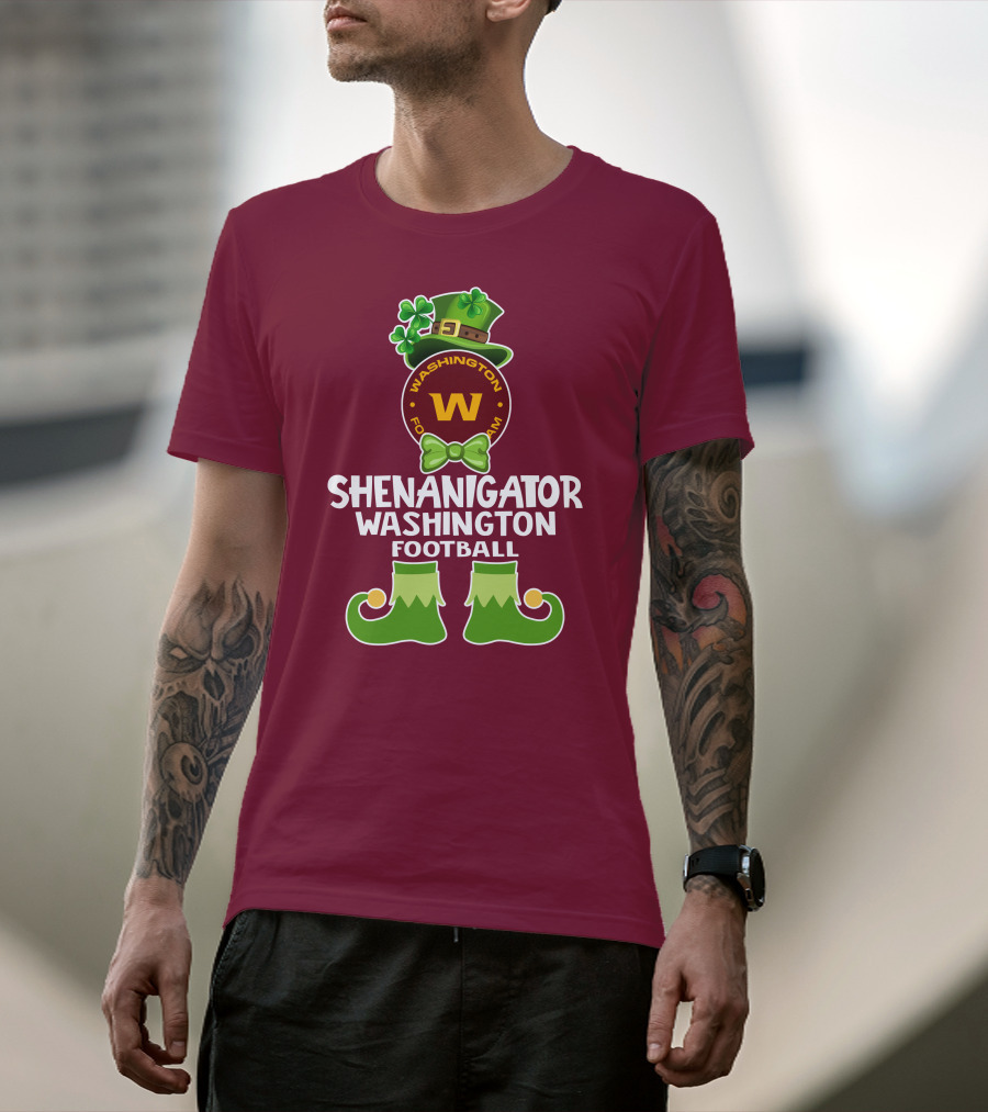 Shenanigator Washington Football Fun Leprechaun St. Patrick's Day T-Shirt