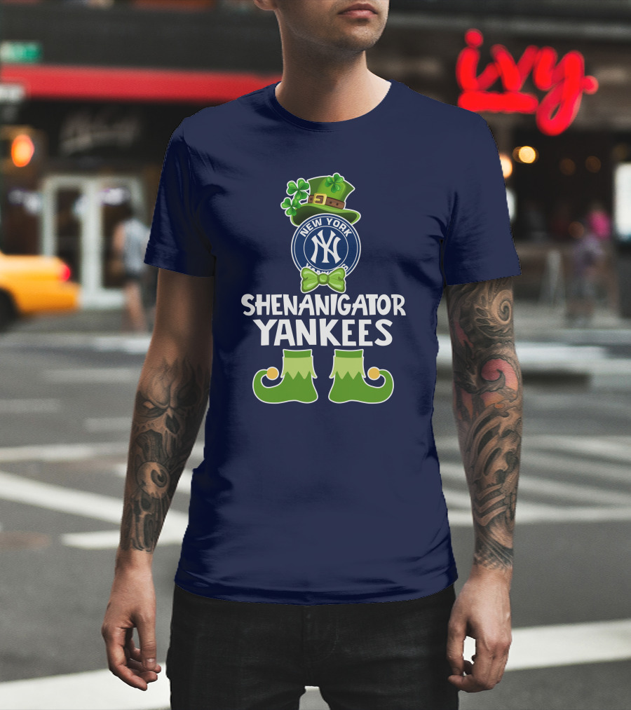 Shenanigator St. Patrick's Day New York Yankees Funny Leprechaun T-Shirt