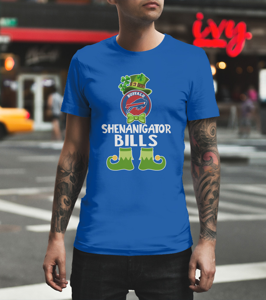 Shenanigator Buffalo Bills Funny Leprechaun St. Patrick's Day T-Shirt