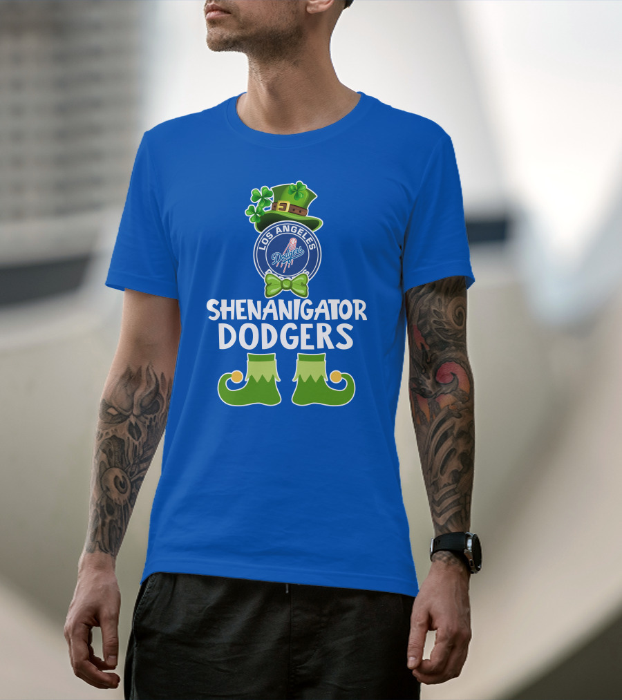 Los Angeles Dodgers Funny Leprechaun Shenanigator St. Patrick's Day T-Shirt