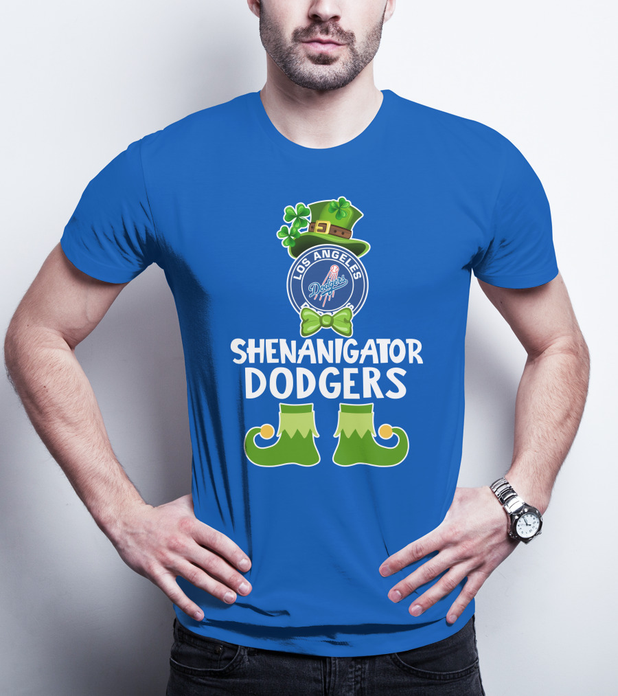 Los Angeles Dodgers Funny Leprechaun Shenanigator St. Patrick's Day T-Shirt