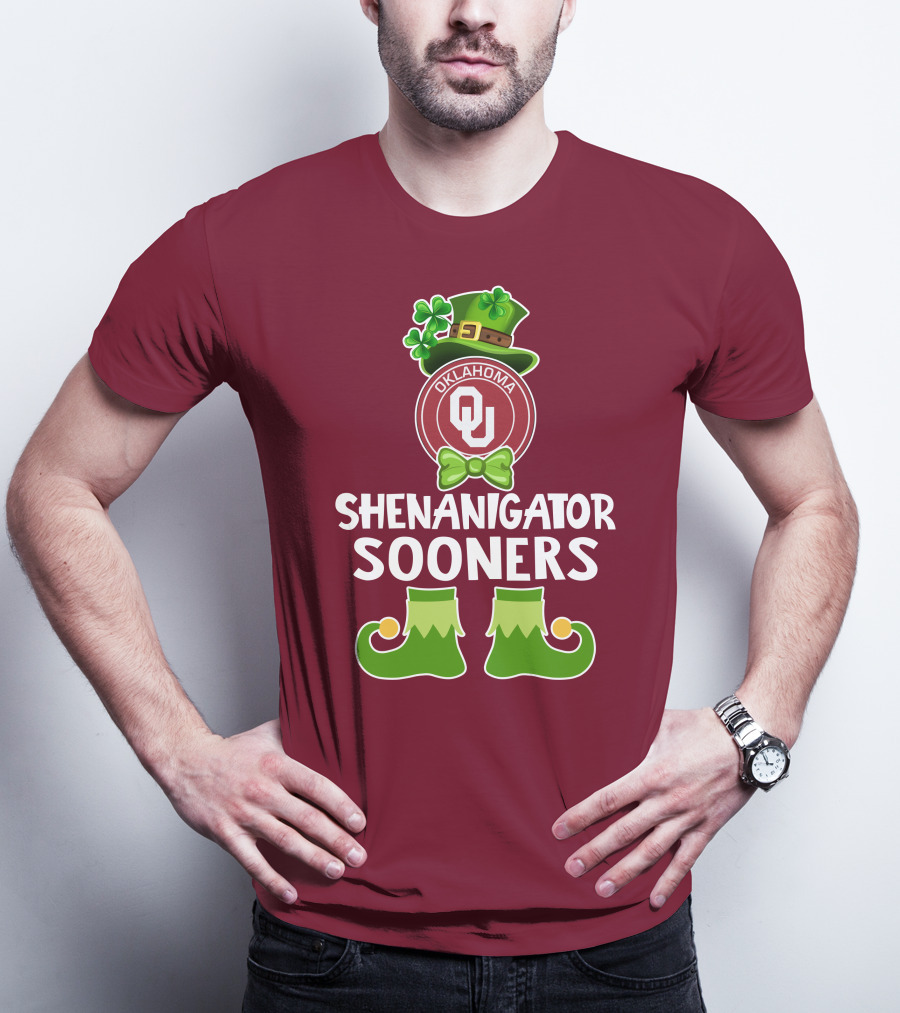 Shenanigator Oklahoma Sooners Funny Leprechaun St. Patrick's Day T-Shirt