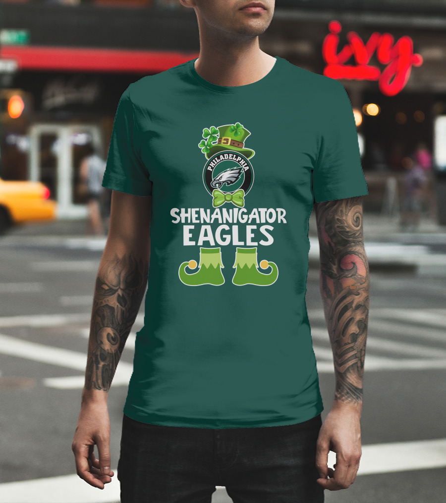Philadelphia Eagles Shenanigator St. Patrick's Day Funny Leprechaun T-Shirt