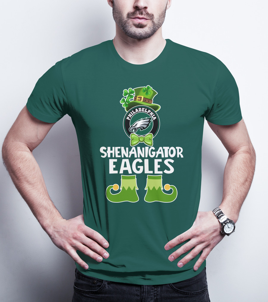 Philadelphia Eagles Shenanigator St. Patrick's Day Funny Leprechaun T-Shirt