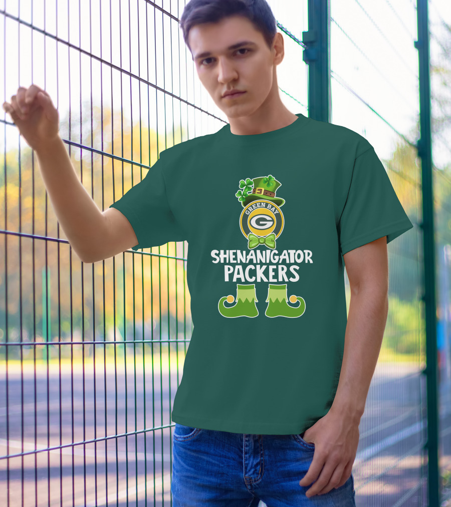 Green Bay Packers Shenanigator Funny Leprechaun St. Patrick's Day T-Shirt