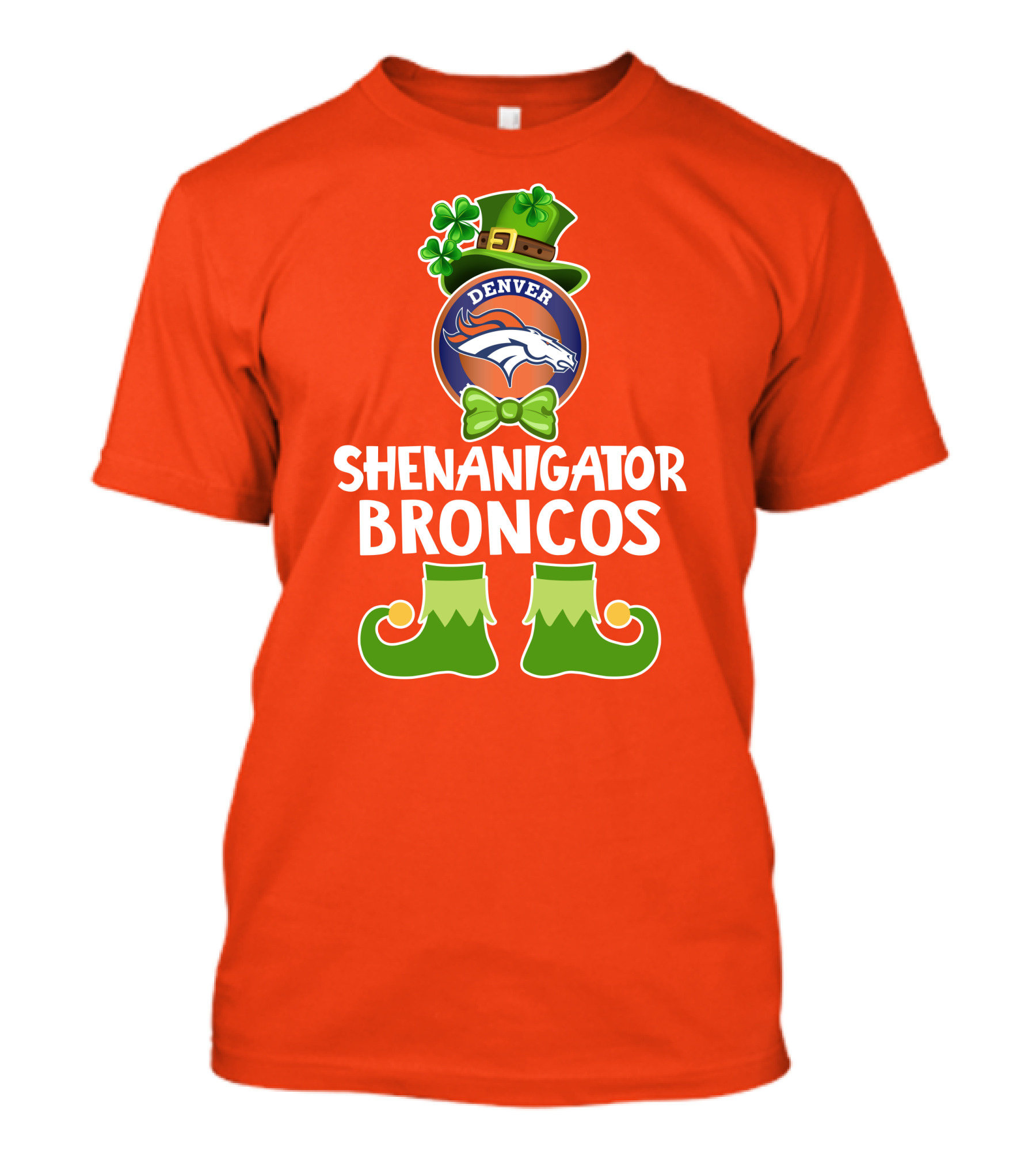 Shenanigator Denver Broncos Funny Leprechaun St. Patrick's Day T-Shirt