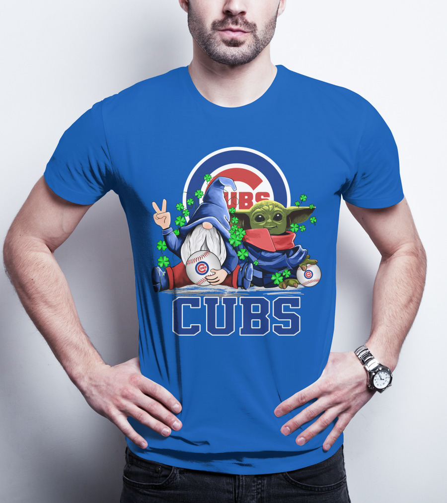 Chicago Cubs Leprechauns Gnomes Baby Yoda Baseball T-Shirt