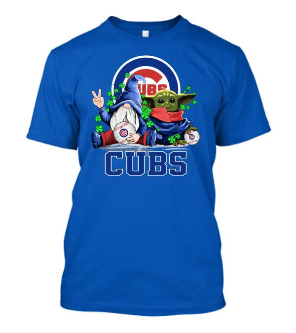 Chicago Cubs Leprechaun Gnome Baby Yoda Baseball Clover T-Shirt
