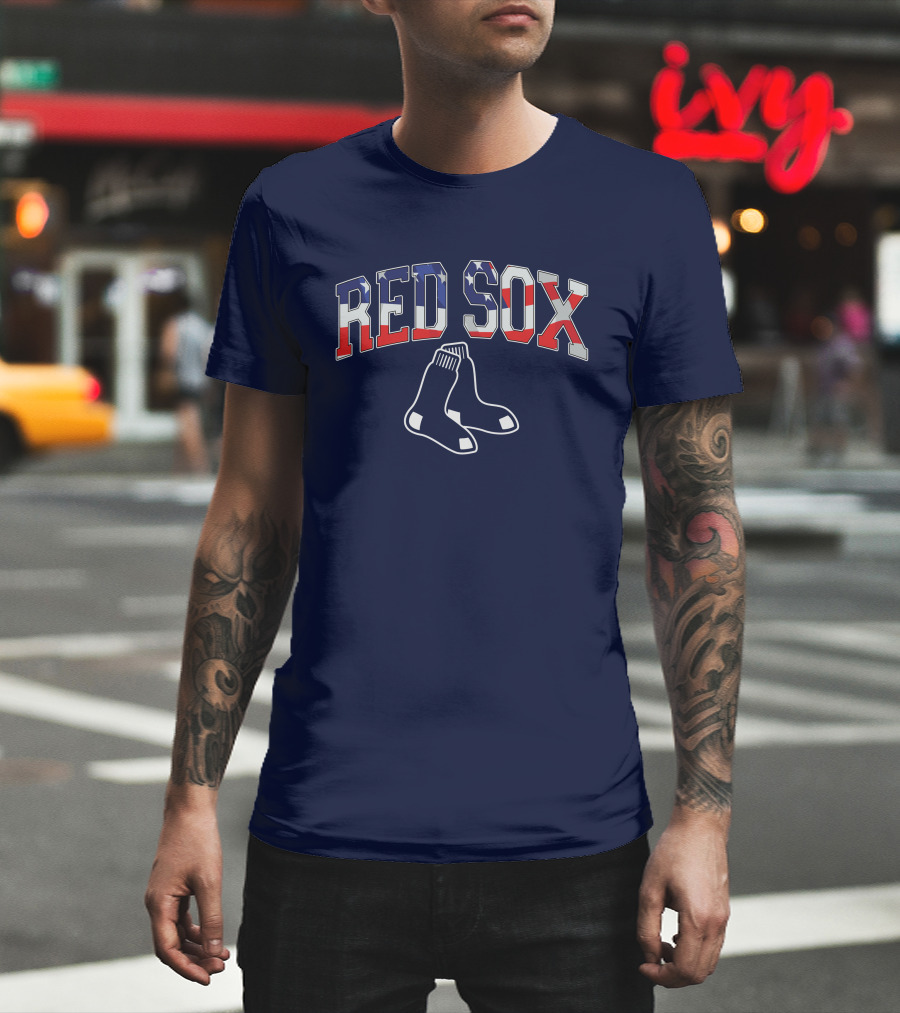 Boston Red Sox American Flag Socks T-Shirt
