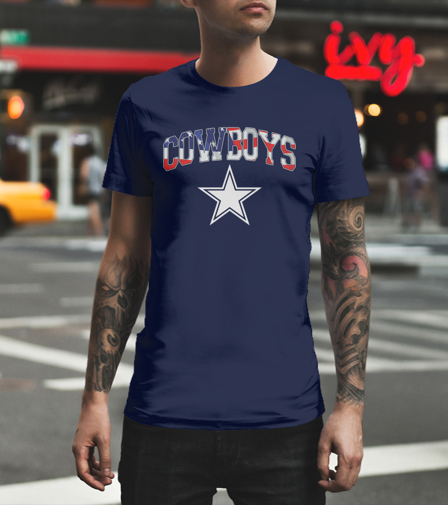 Dallas Cowboys COWBOYS American Flag Star T-Shirt