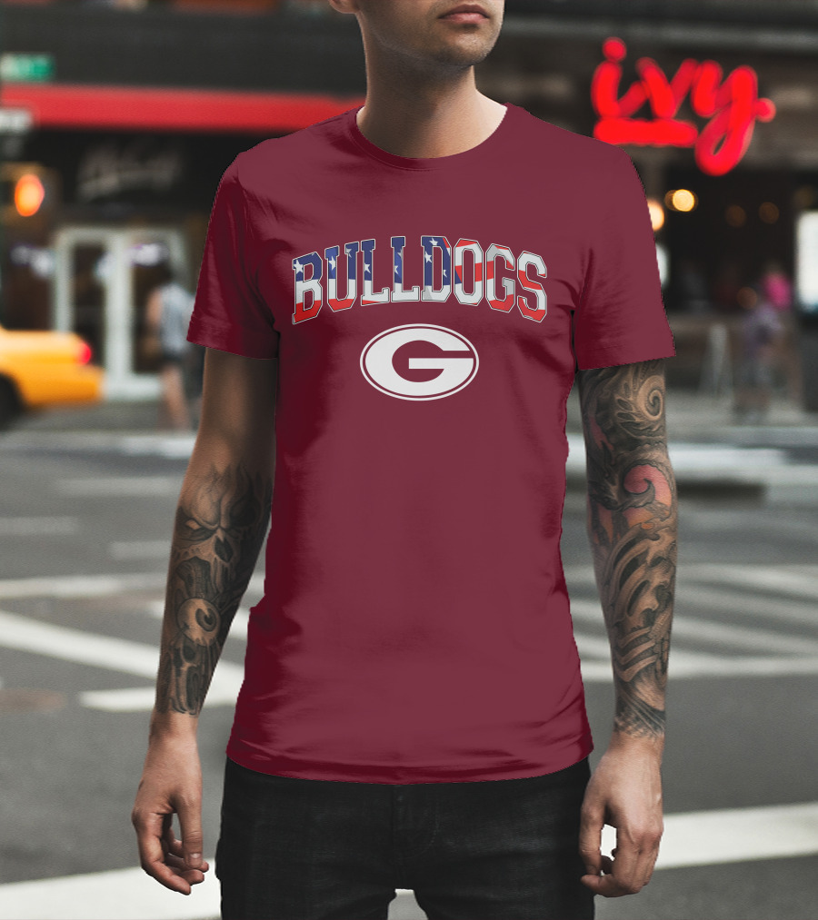 Georgia Bulldogs G Logo American Flag Bulldogs T-Shirt