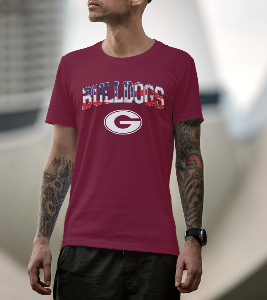 Georgia Bulldogs G Logo American Flag Bulldogs T-Shirt