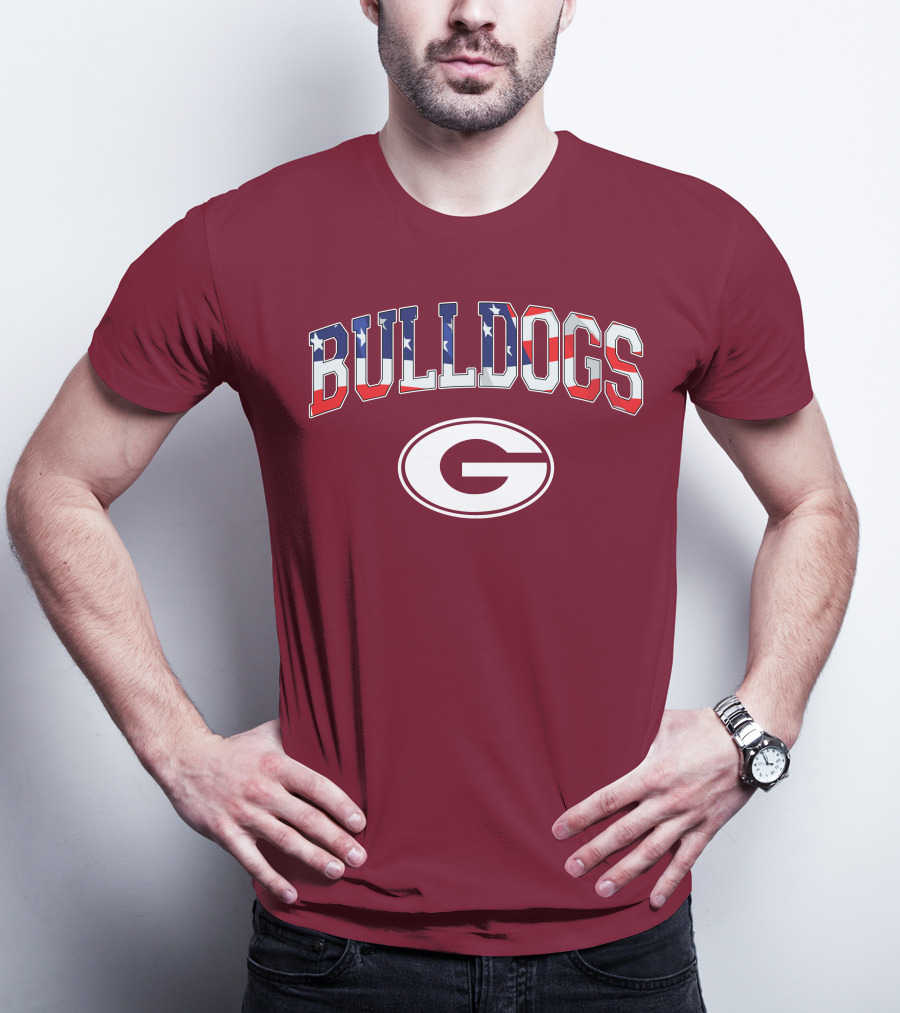 Georgia Bulldogs G Logo American Flag Bulldogs T-Shirt