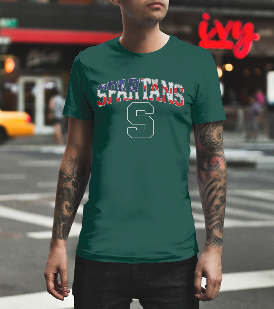 SPARTANS American Flag S T-Shirt