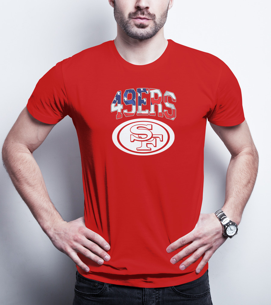 San Francisco 49ers 49ers American Flag SF Oval T-Shirt