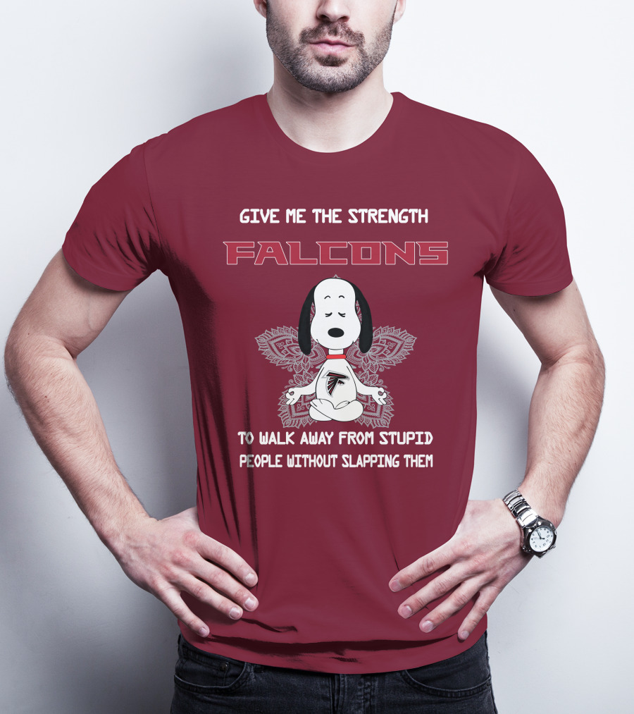Give Me The Strength Falcons Snoopy To Walk Away From Stupid People Without Slapping Them T-Shirt