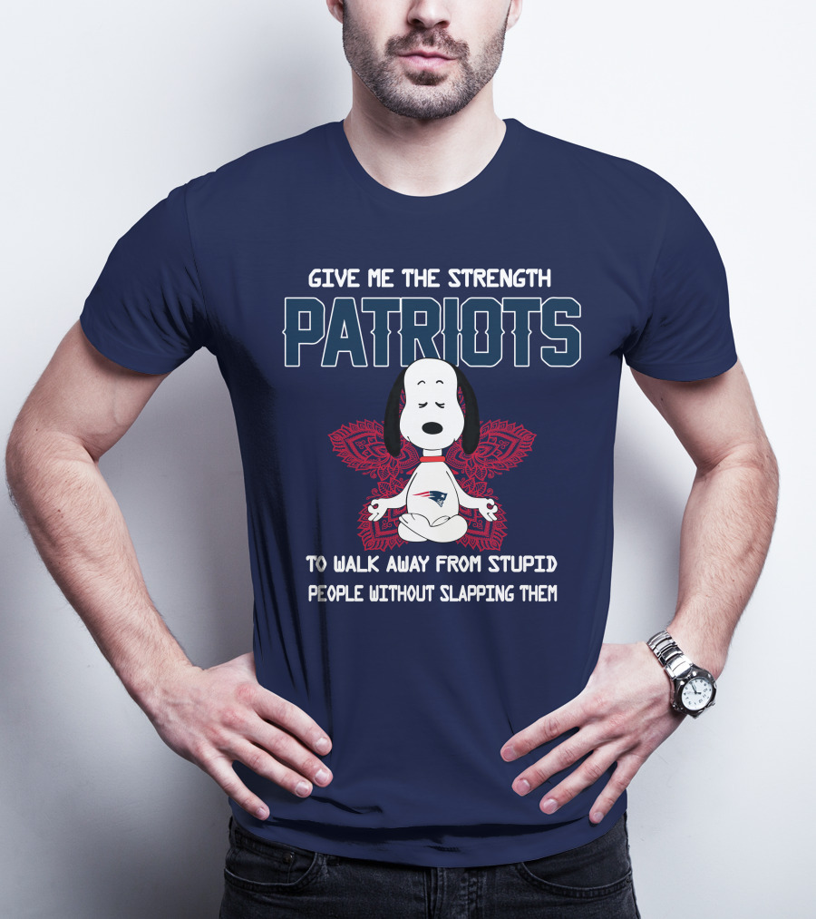 Give Me The Strength Patriots Snoopy To Walk Away From Stupid People T-Shirt