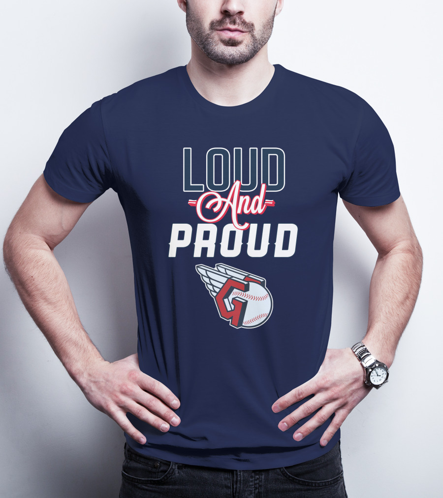 Loud And Proud Cleveland Guardians Winged Baseball T-Shirt