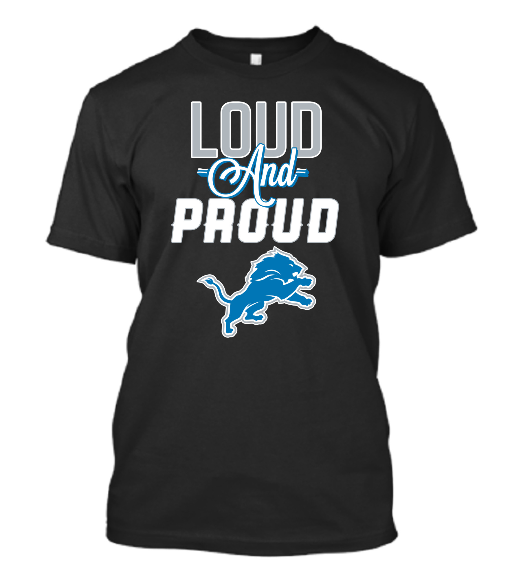 Detroit Lions Loud And Proud With Iconic Blue Lion T-Shirt